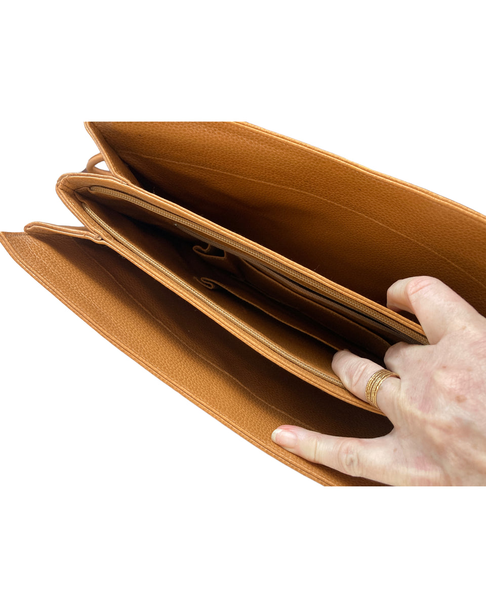 Martin Van Schaak Vintage Carmel Pebbled Leather Horse Head Handbag ...